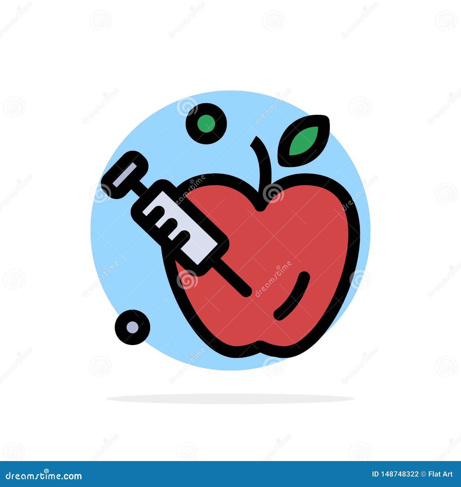 Apple, Gravity, Science Abstract Circle Background Flat Color Icon ...