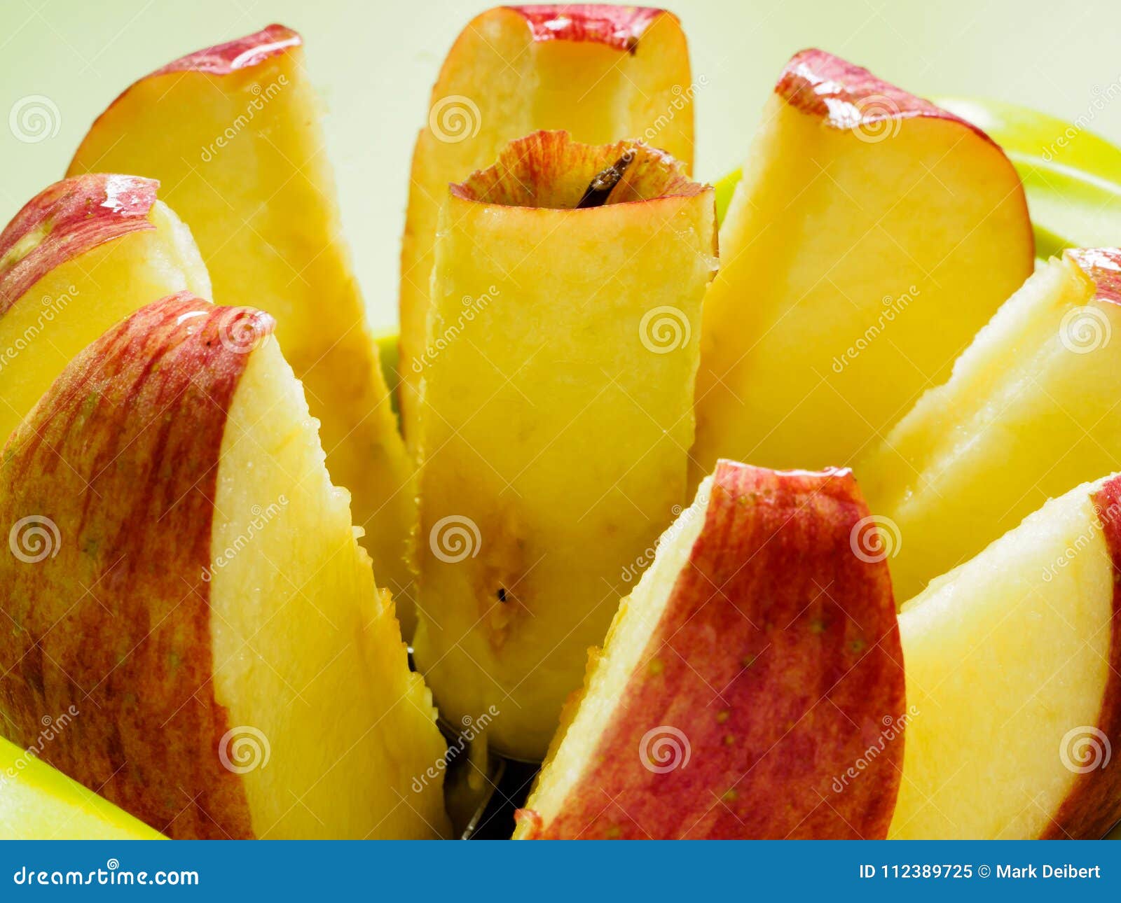 Sliced Apple and Core Closeup Stock Image - Image of snack, food: 112389725