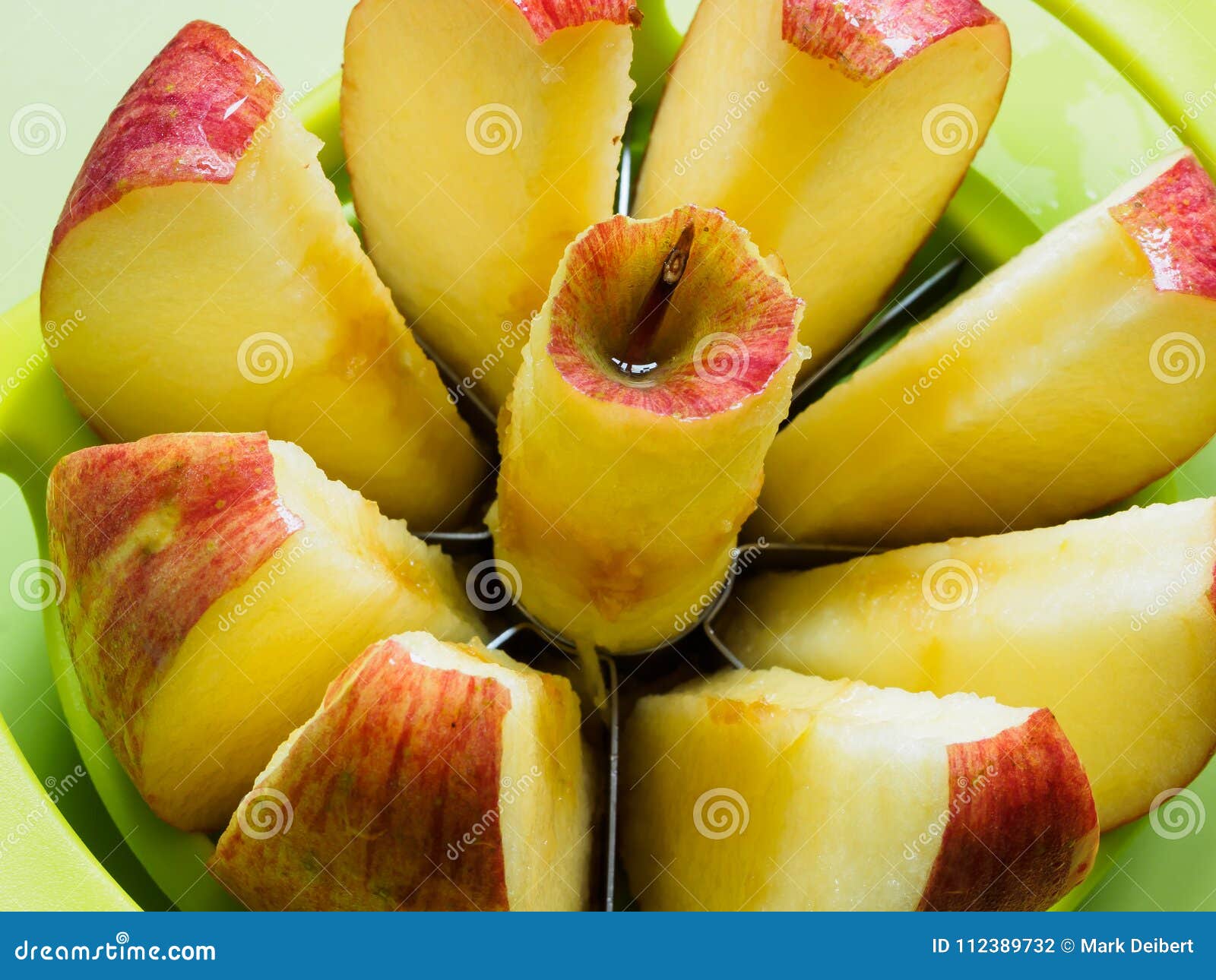 Sliced Apple and Core Up Close Stock Photo - Image of snack, closeup ...