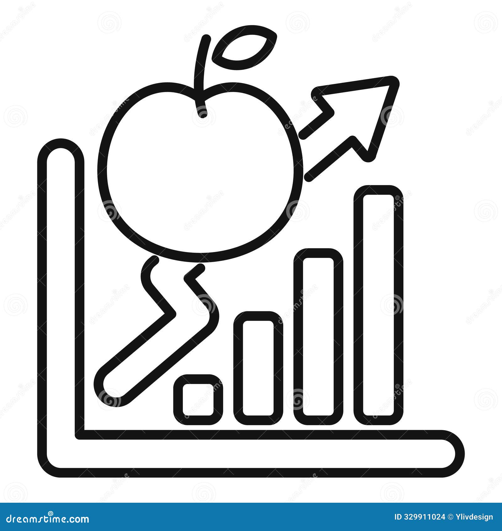 Apple Growing on Increasing Graph Charting Business Success Stock ...