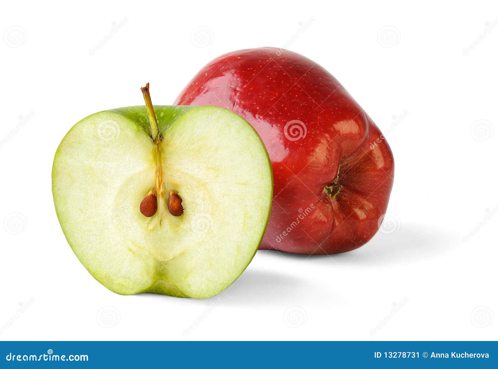 Apple and a half stock image. Image of slice, healthy - 13278731