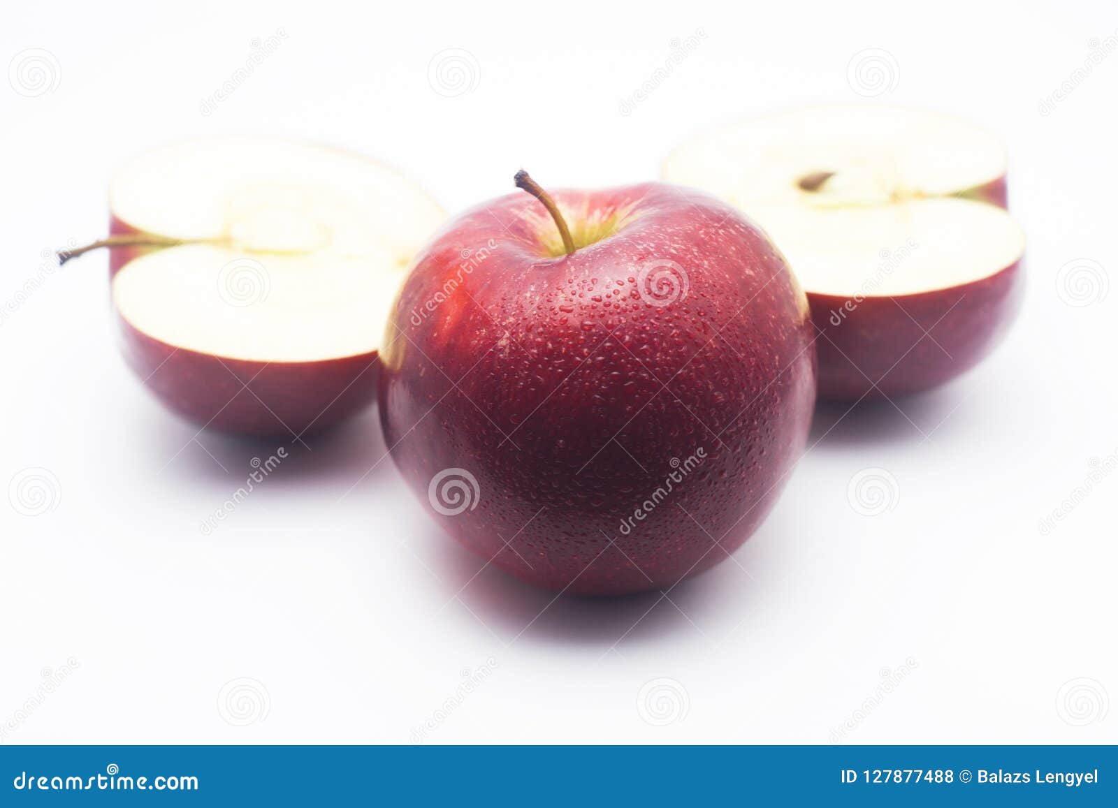 Apple and Half Apples Isolated Stock Photo - Image of diet, seed: 127877488