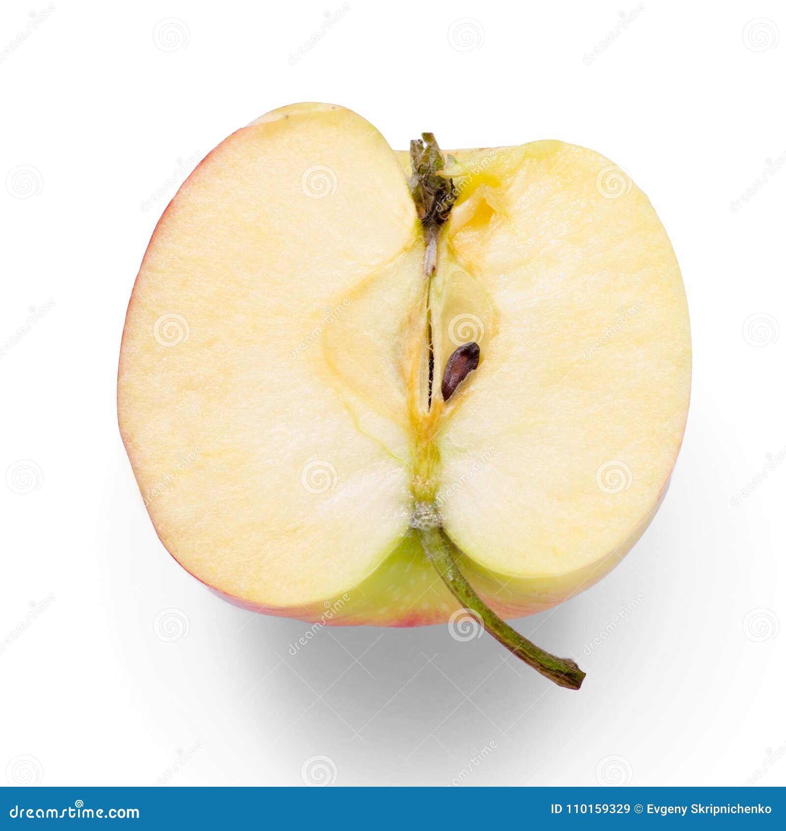 Apple Half on White Background Isolation Stock Image - Image of ...