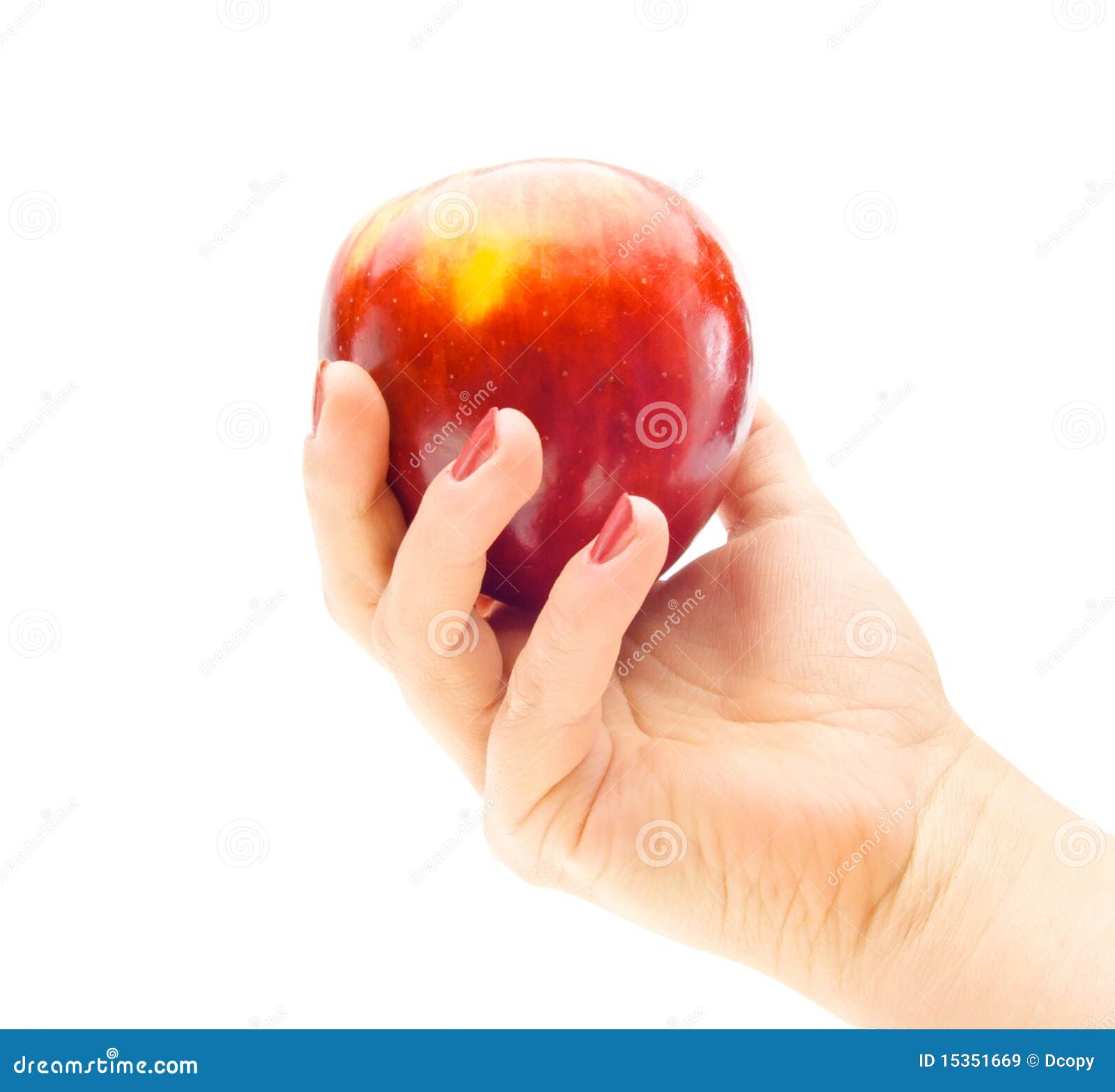 Apple in hand stock image. Image of female, food, temptation - 15351669