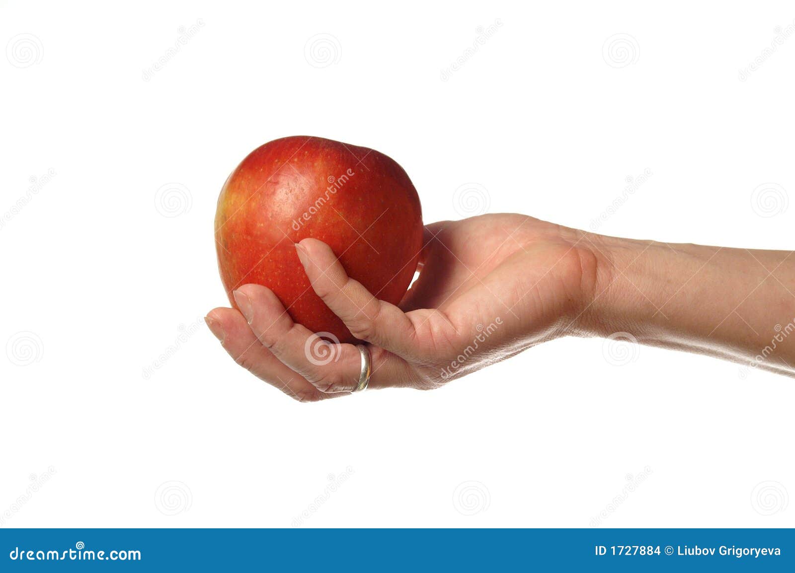 Apple on the hand stock photo. Image of apples, isolated - 1727884
