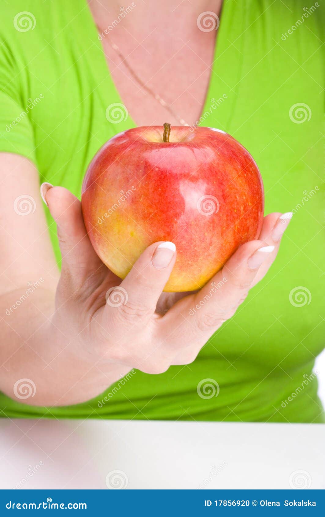Apple in hand stock photo. Image of cherry, hand, finger - 17856920