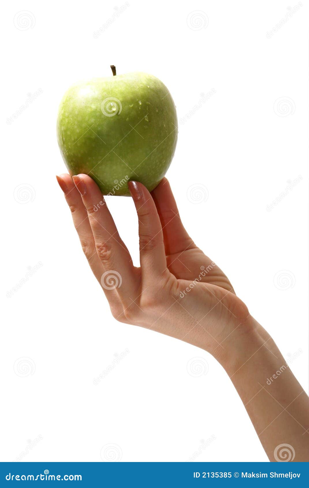 Apple in hand stock image. Image of brush, body, nail - 2135385