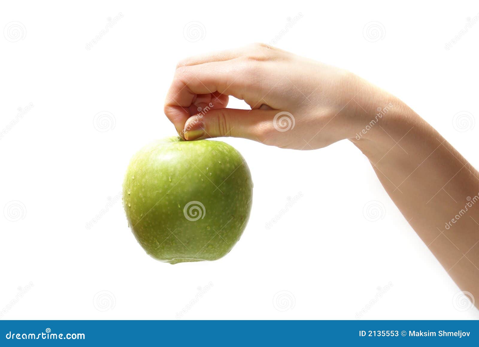 Apple in hand stock image. Image of peel, brush, finger - 2135553