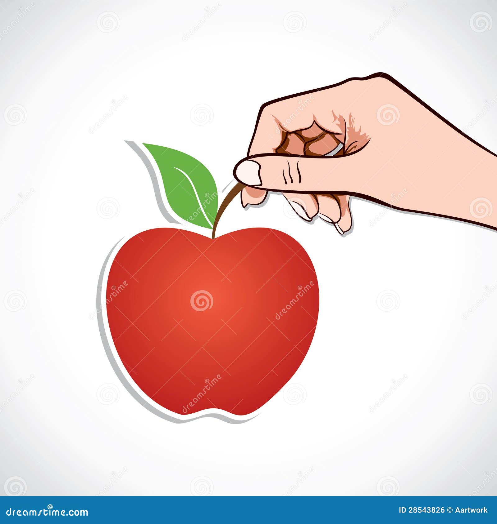 Apple in hand stock vector. Illustration of juicy, nutritious - 28543826