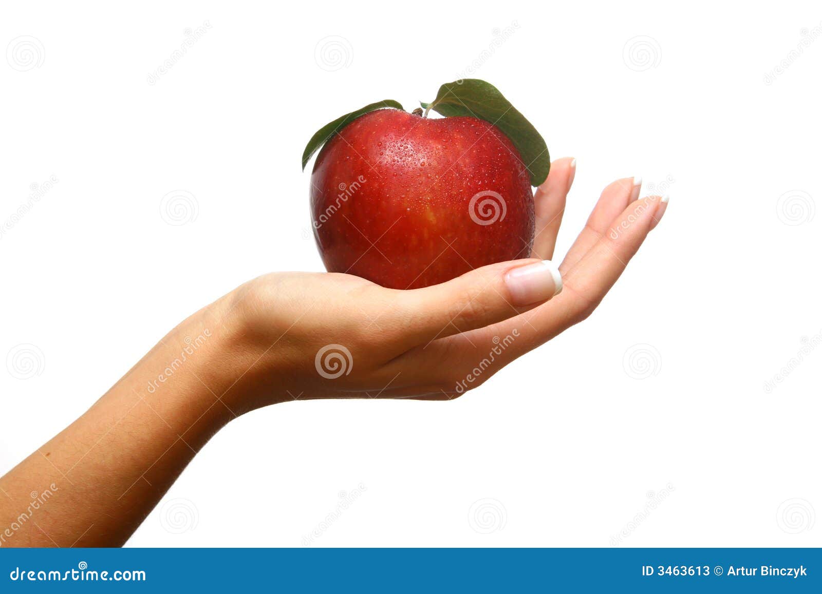Apple on hand stock image. Image of prepare, woman, young - 3463613