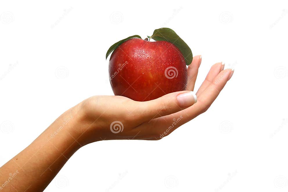Apple on hand stock image. Image of prepare, woman, young - 3463613