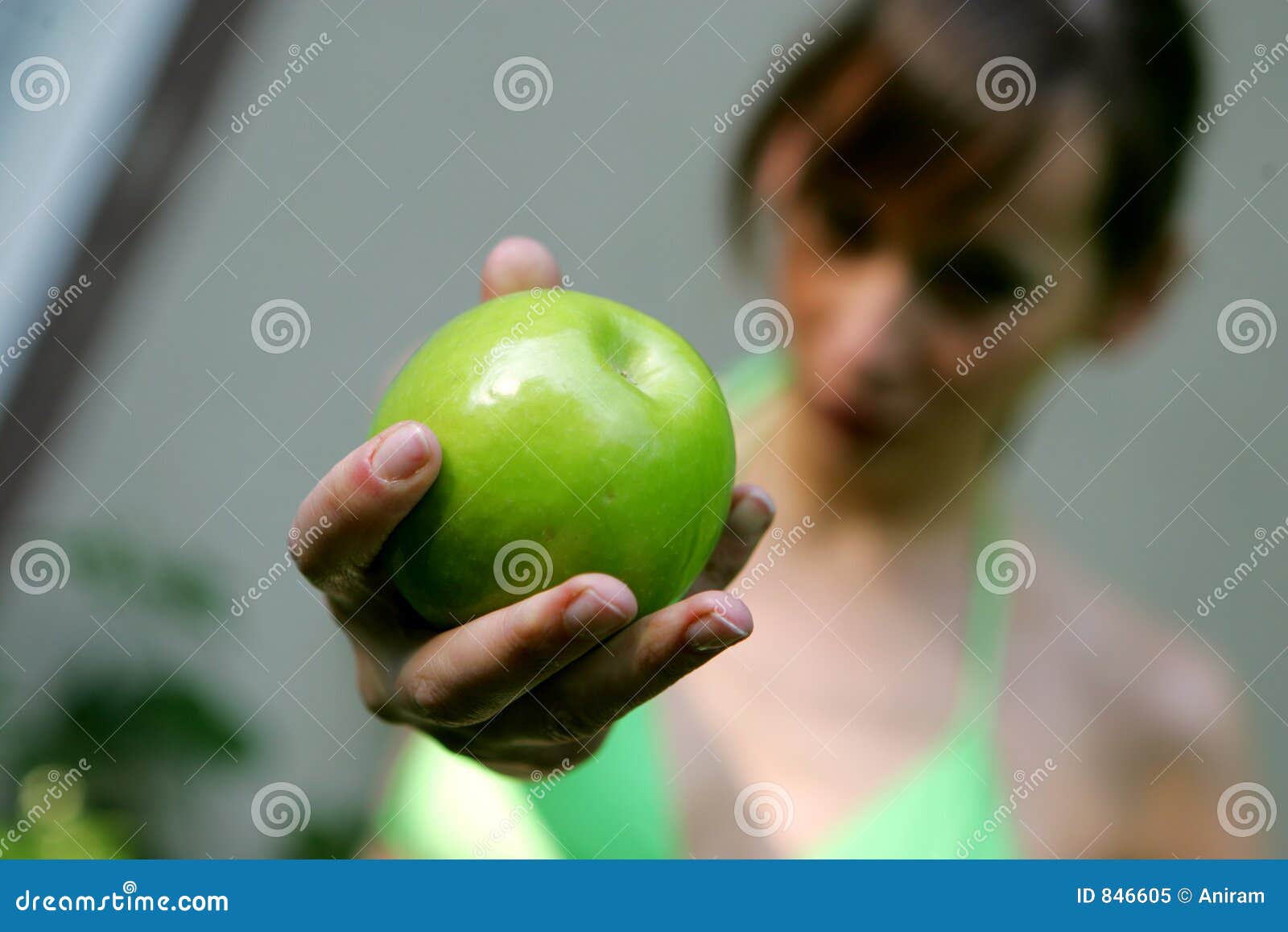 Apple in the hand stock image. Image of girl, fruit, pick - 846605