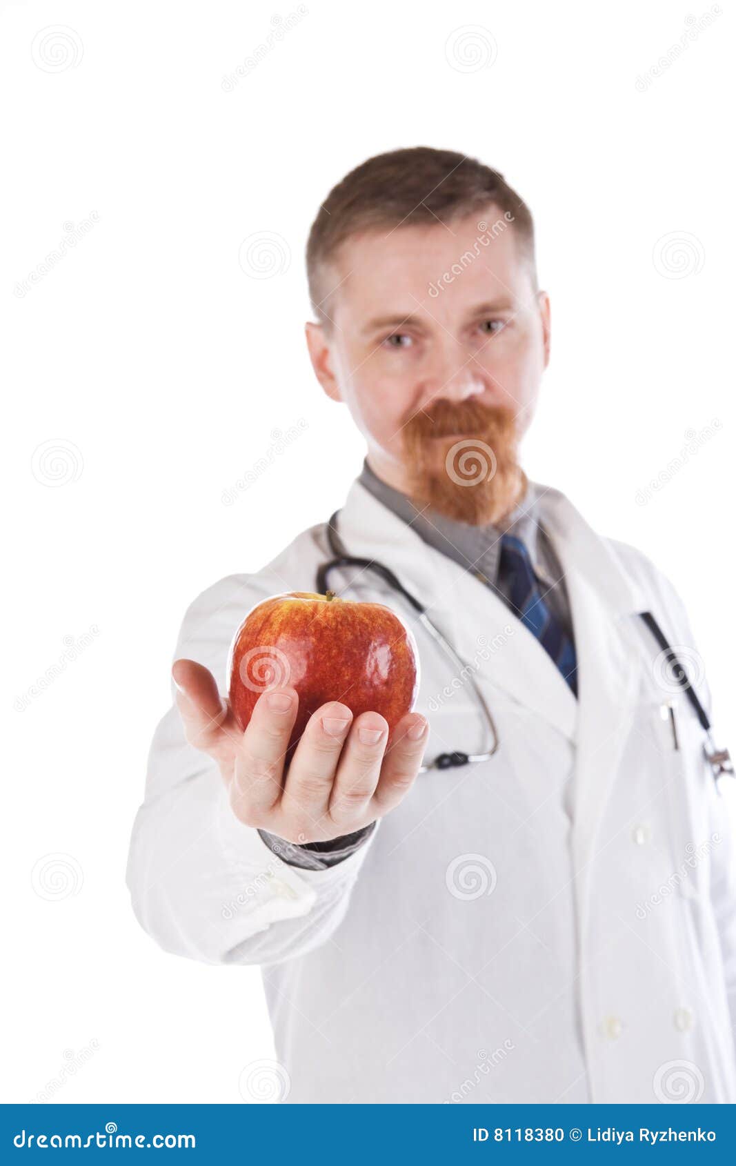 Apple in a Hand of the Doctor Stock Photo - Image of beard, adult: 8118380