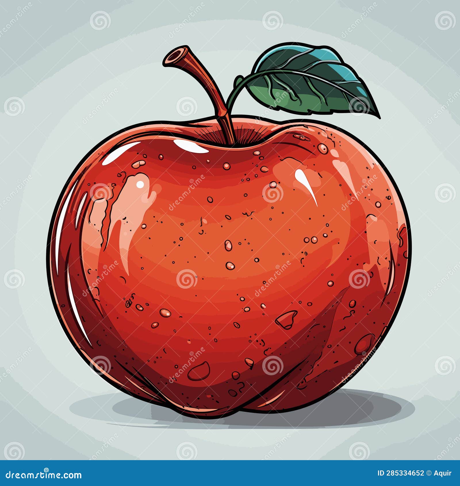 Apple. Apple Hand-drawn Comic Illustration. Vector Doodle Style Cartoon ...