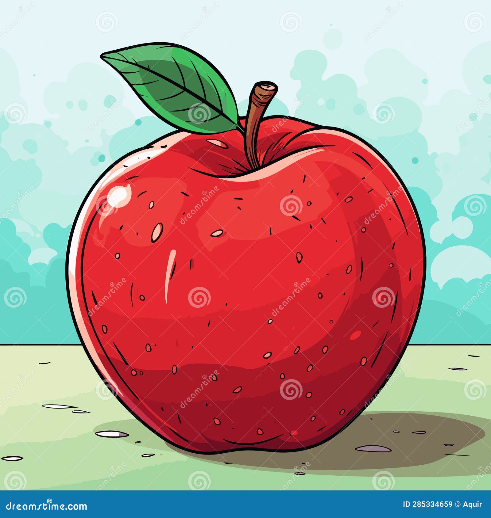 Apple. Apple Hand-drawn Comic Illustration. Vector Doodle Style Cartoon ...