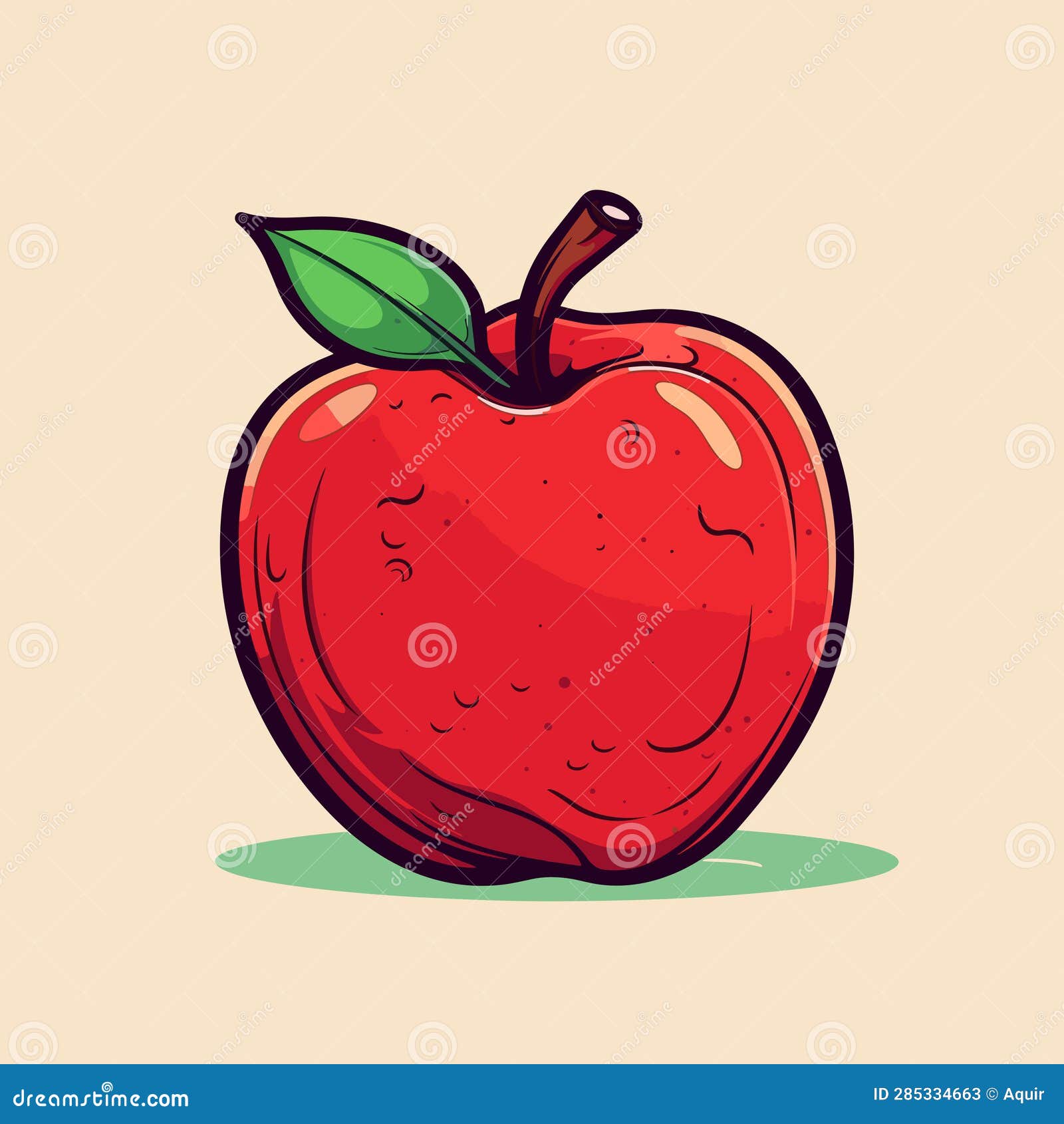 Apple. Apple Hand-drawn Comic Illustration. Vector Doodle Style Cartoon ...