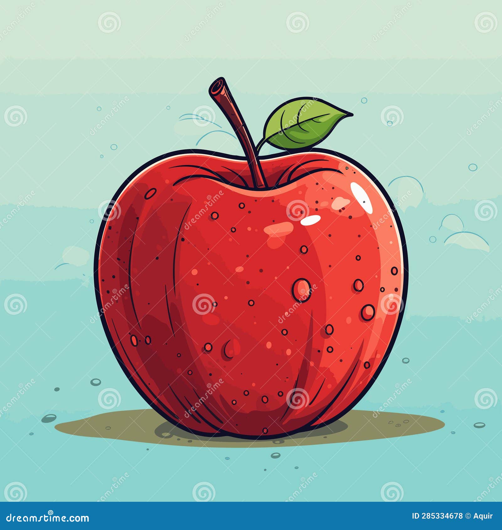 Apple. Apple Hand-drawn Comic Illustration. Vector Doodle Style Cartoon ...