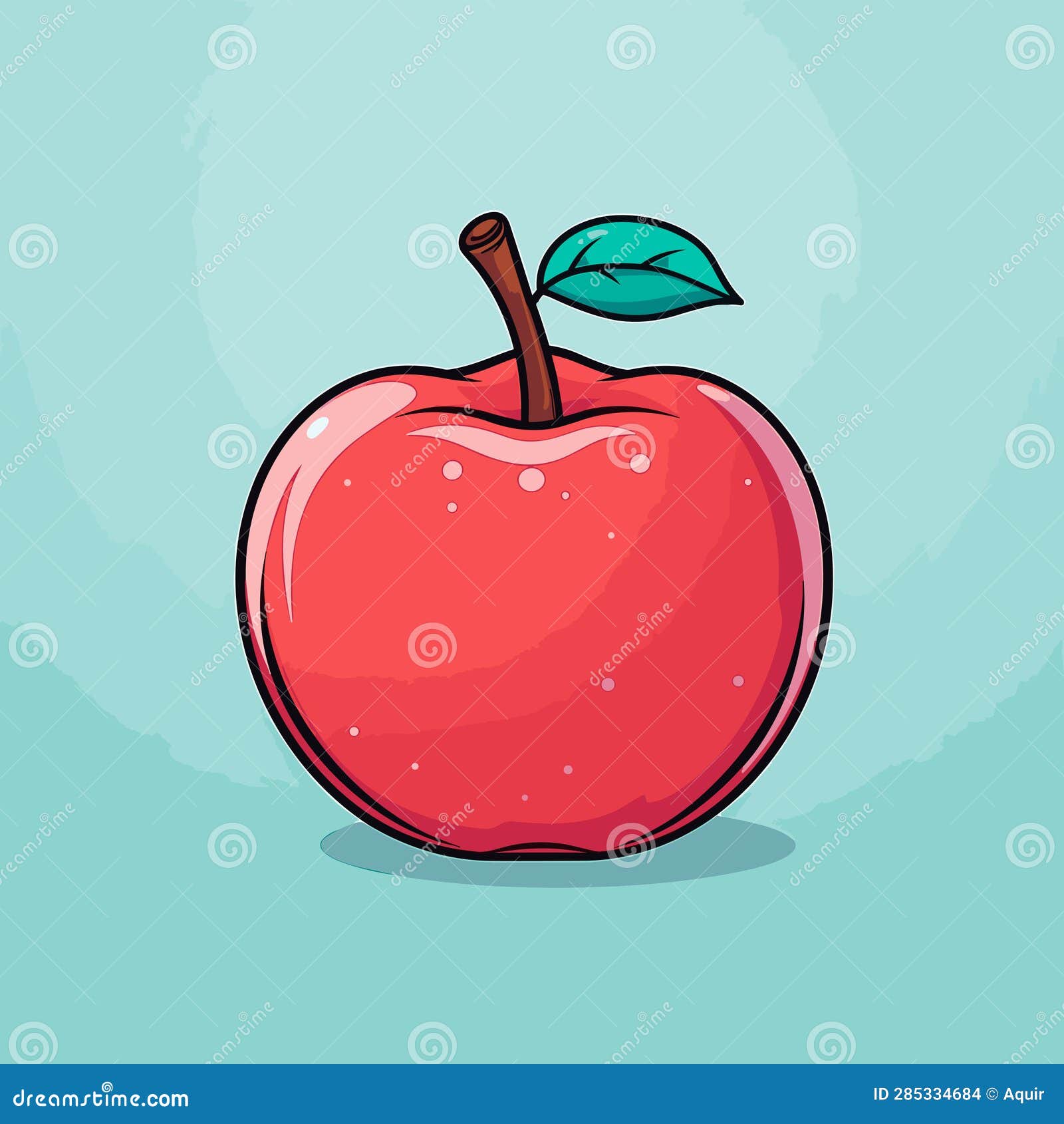 Apple. Apple Hand-drawn Comic Illustration. Vector Doodle Style Cartoon ...