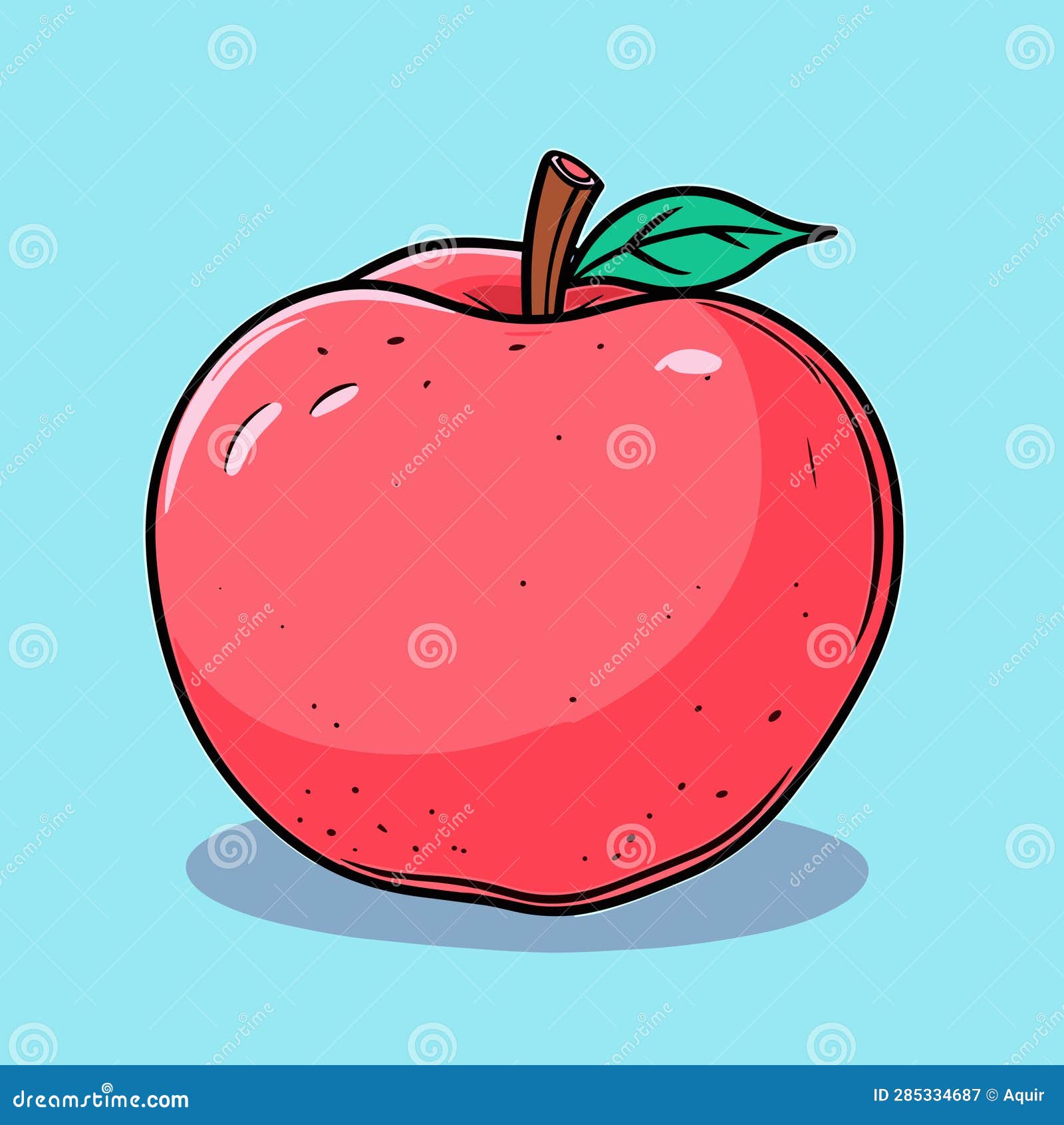 Apple. Apple Hand-drawn Comic Illustration. Vector Doodle Style Cartoon ...