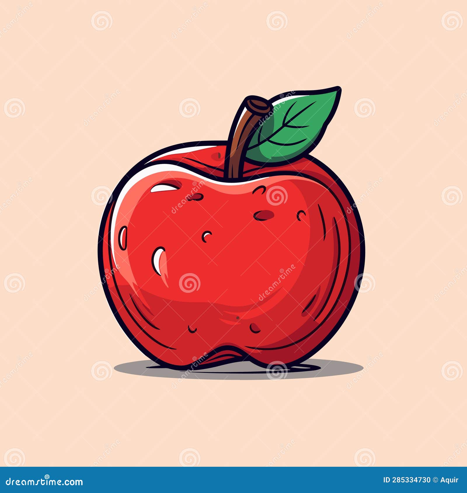 Apple. Apple Hand-drawn Comic Illustration. Vector Doodle Style Cartoon ...