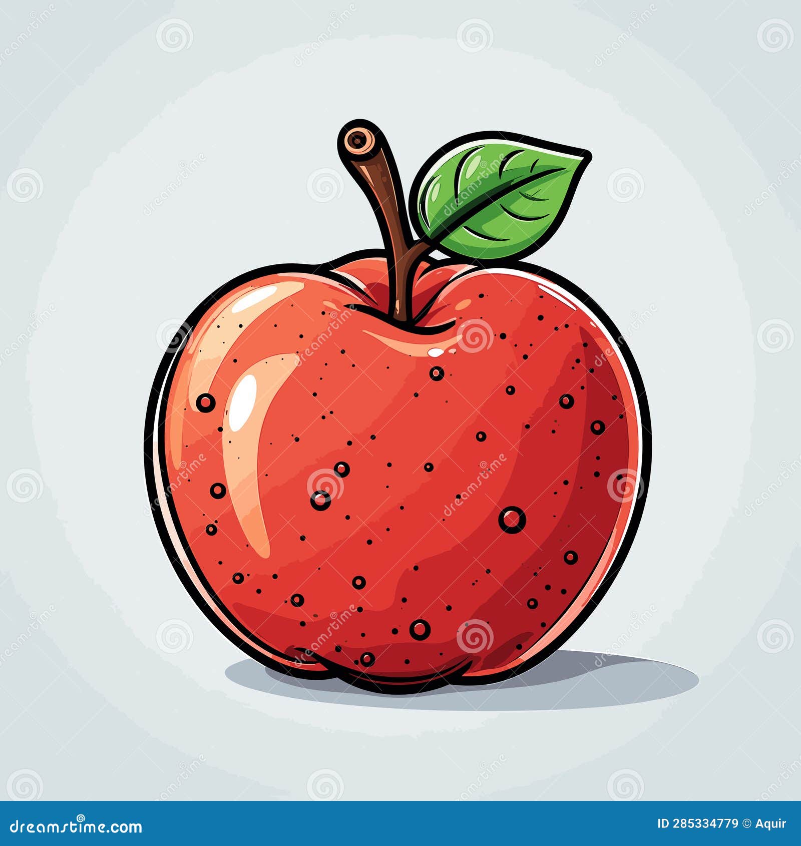 Apple. Apple Hand-drawn Comic Illustration. Vector Doodle Style Cartoon ...