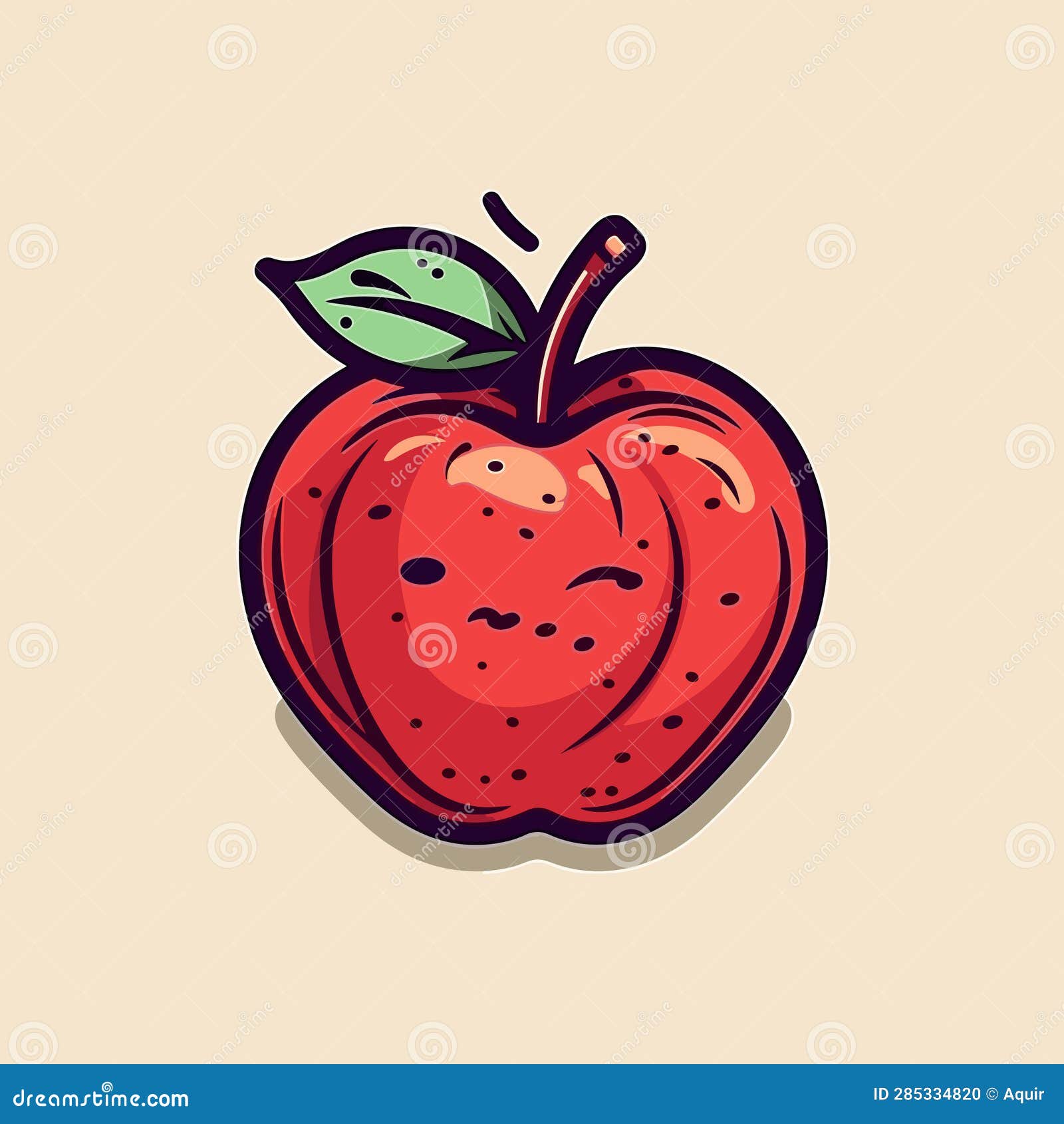 Apple. Apple Hand-drawn Comic Illustration. Vector Doodle Style Cartoon ...