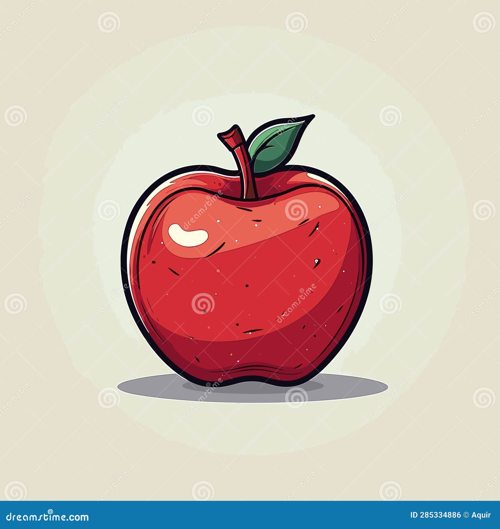 Apple. Apple Hand-drawn Comic Illustration. Vector Doodle Style Cartoon ...