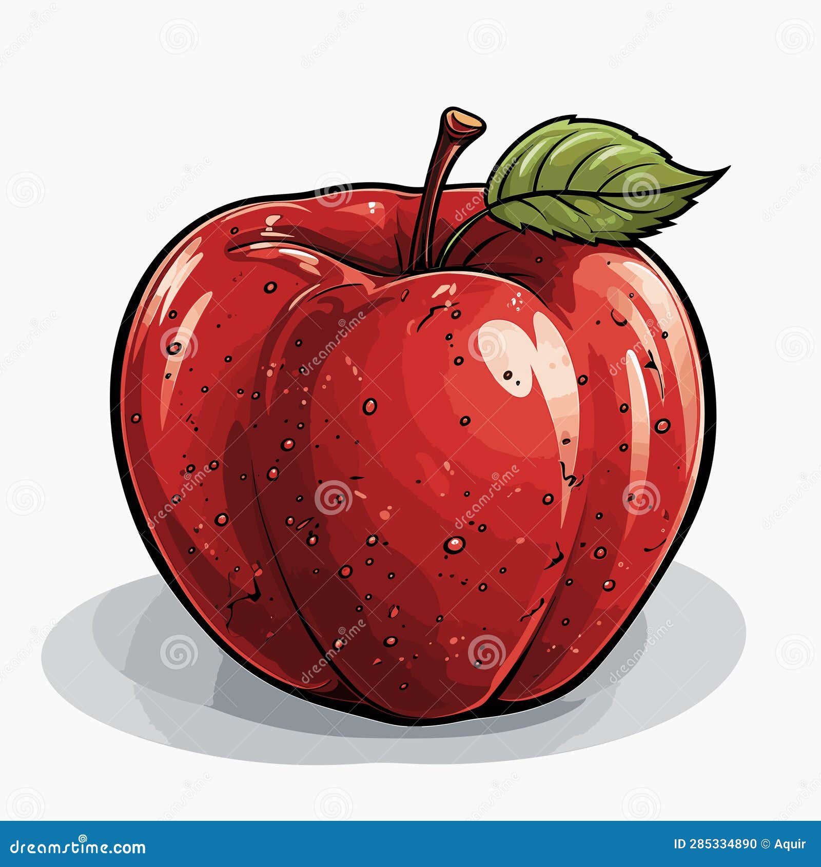 Apple. Apple Hand-drawn Comic Illustration. Vector Doodle Style Cartoon ...