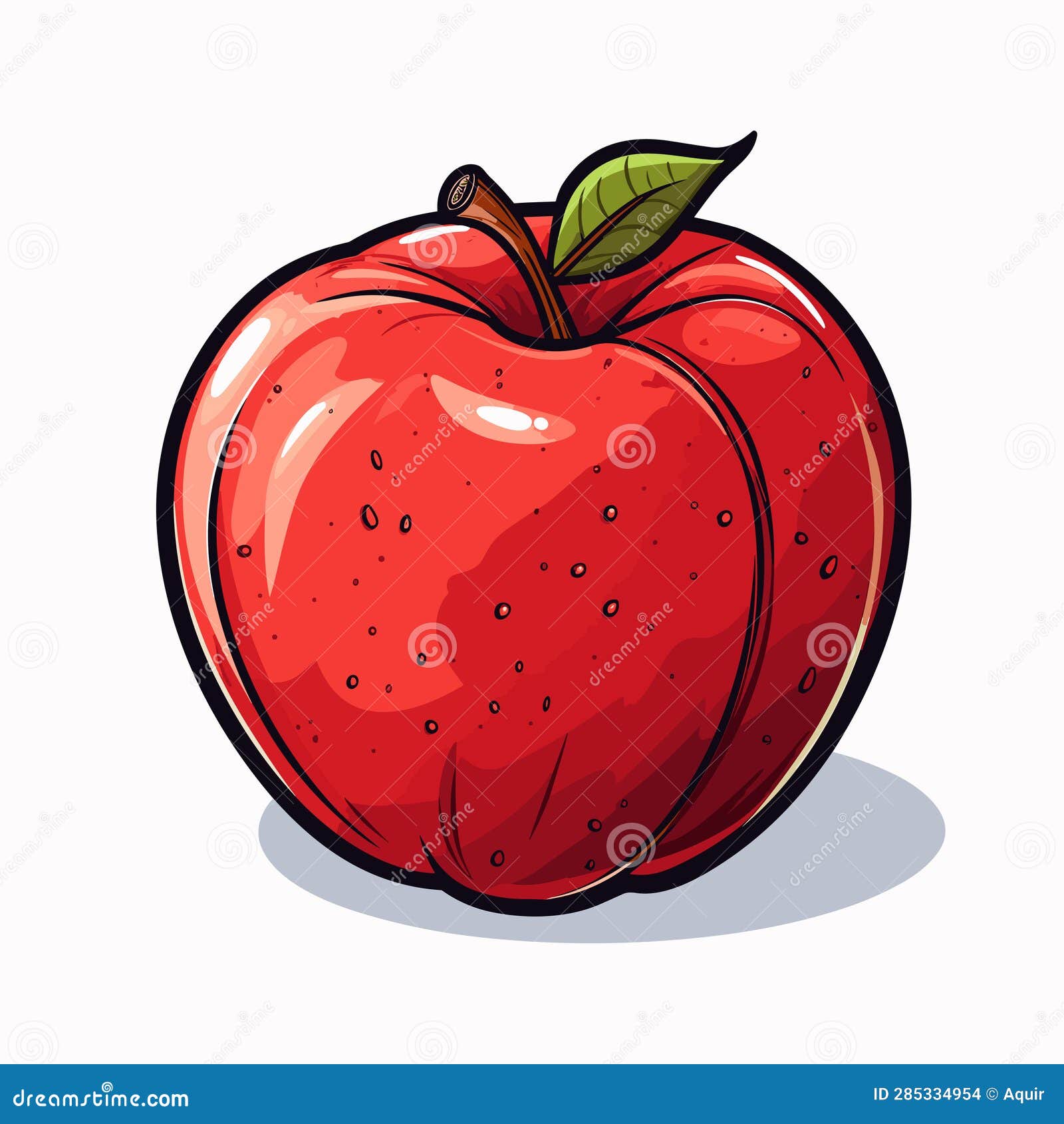 Apple. Apple Hand-drawn Comic Illustration. Vector Doodle Style Cartoon ...