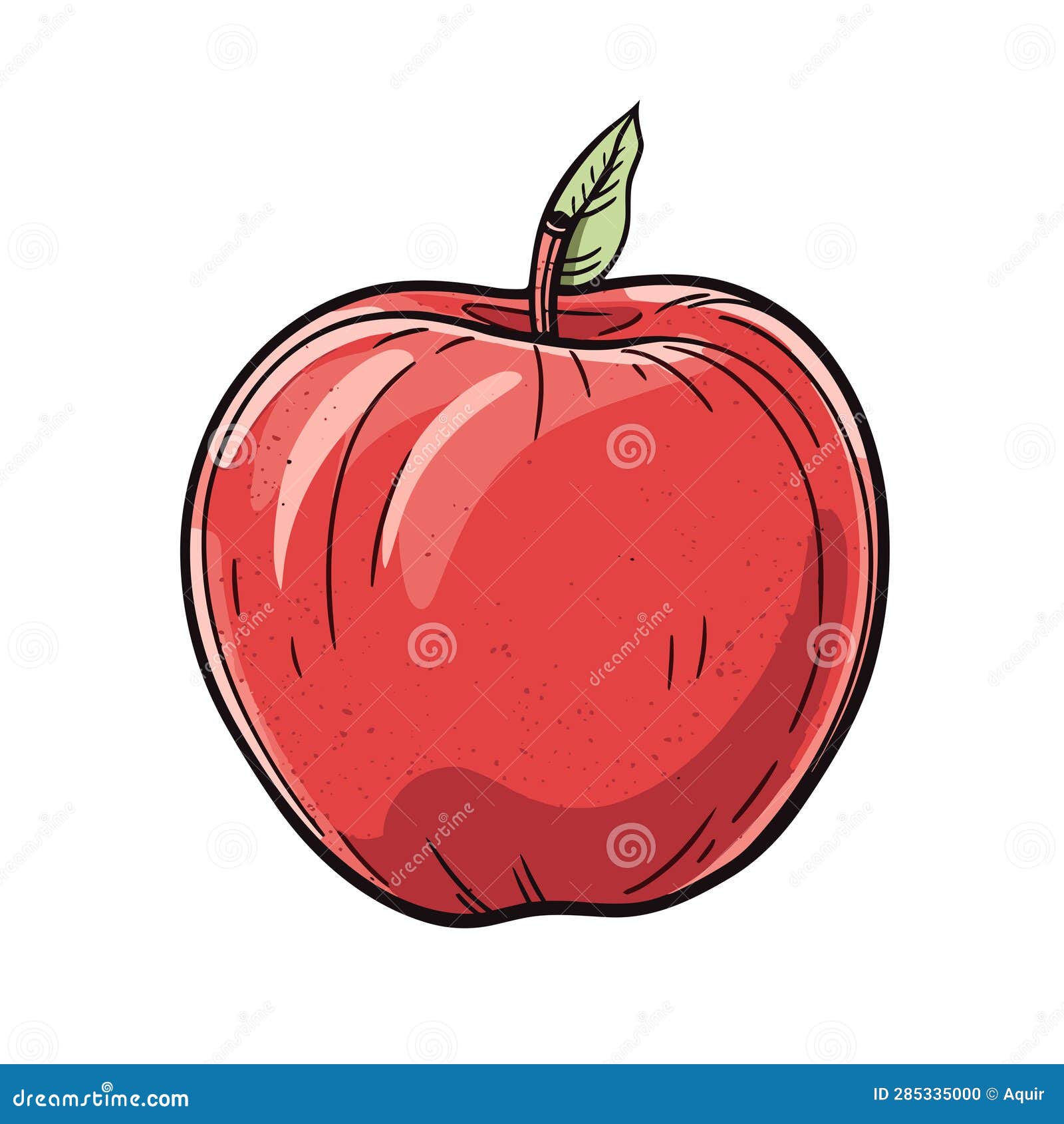 Apple. Apple Hand-drawn Comic Illustration. Vector Doodle Style Cartoon ...