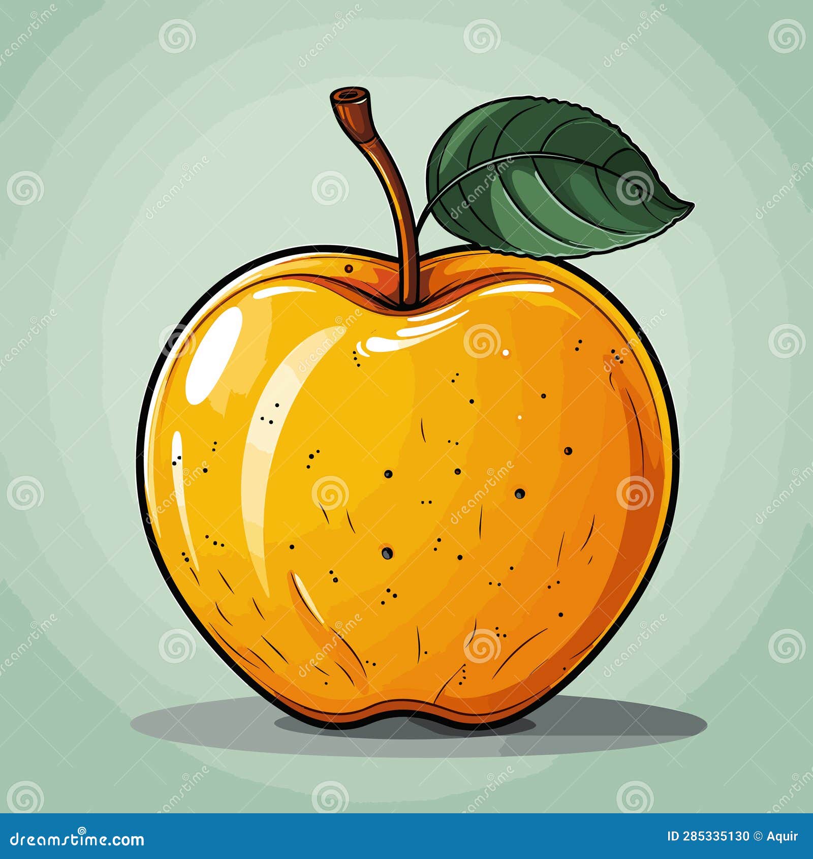 Apple. Apple Hand-drawn Comic Illustration. Vector Doodle Style Cartoon ...