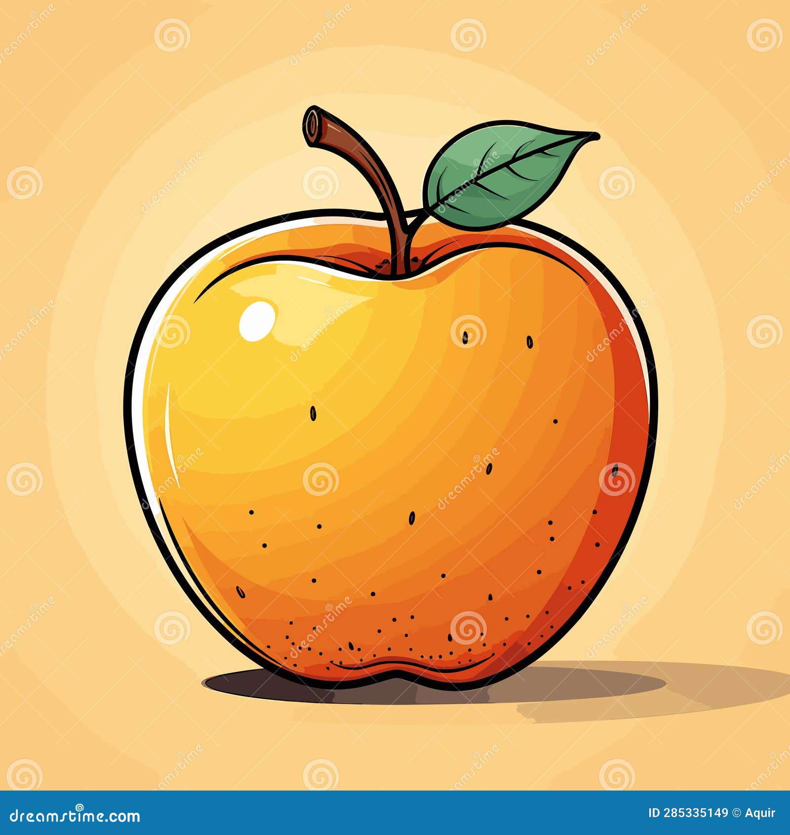 Apple. Apple Hand-drawn Comic Illustration. Vector Doodle Style Cartoon ...