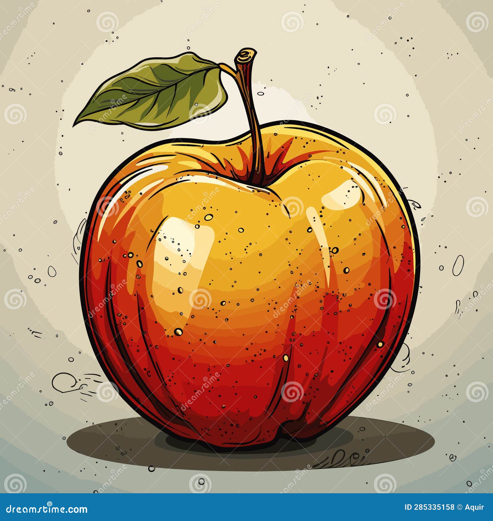 Apple. Apple Hand-drawn Comic Illustration. Vector Doodle Style Cartoon ...