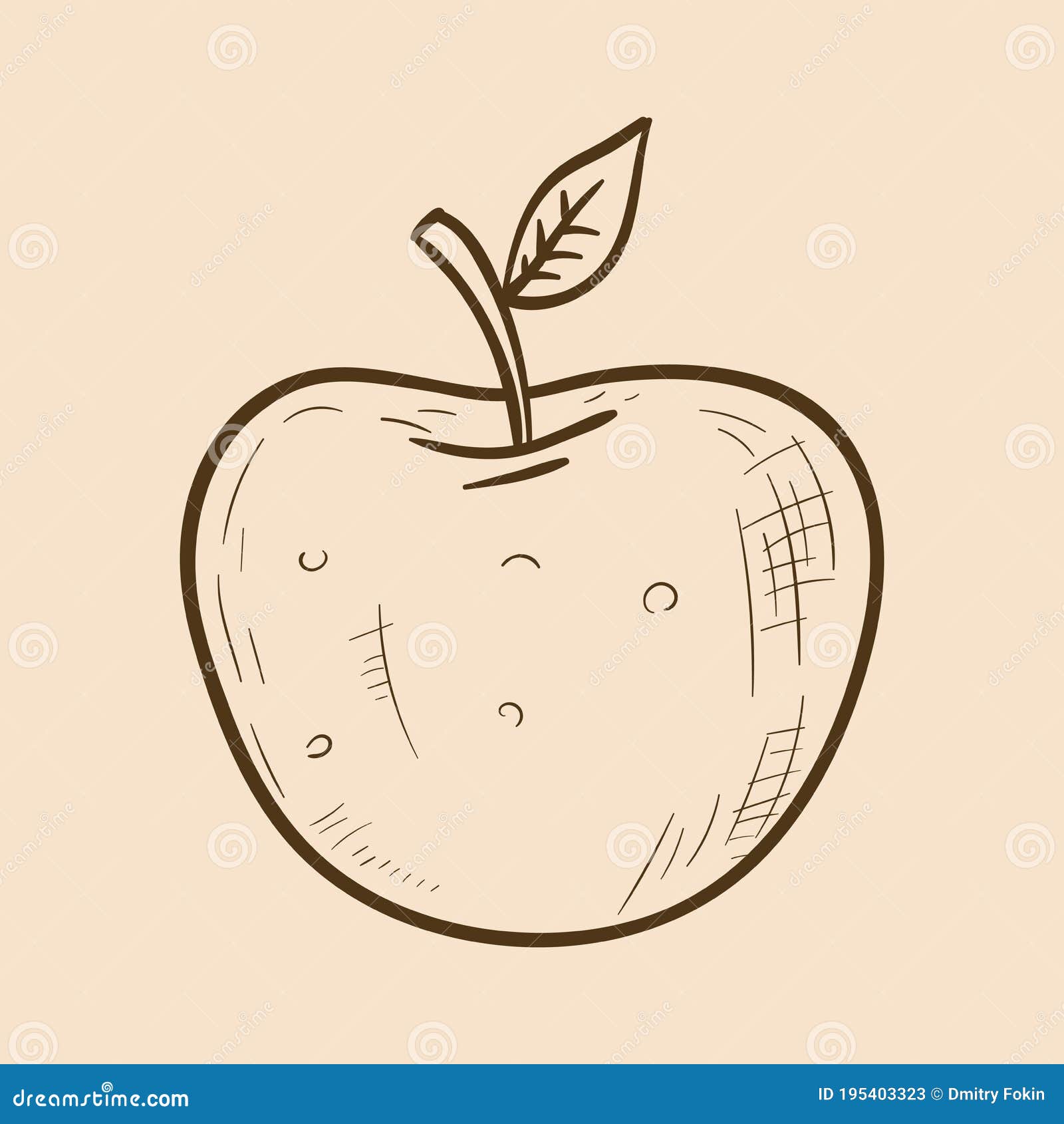 An Apple. Hand Drawn Sketch Art, Vector Illustration Stock Vector ...