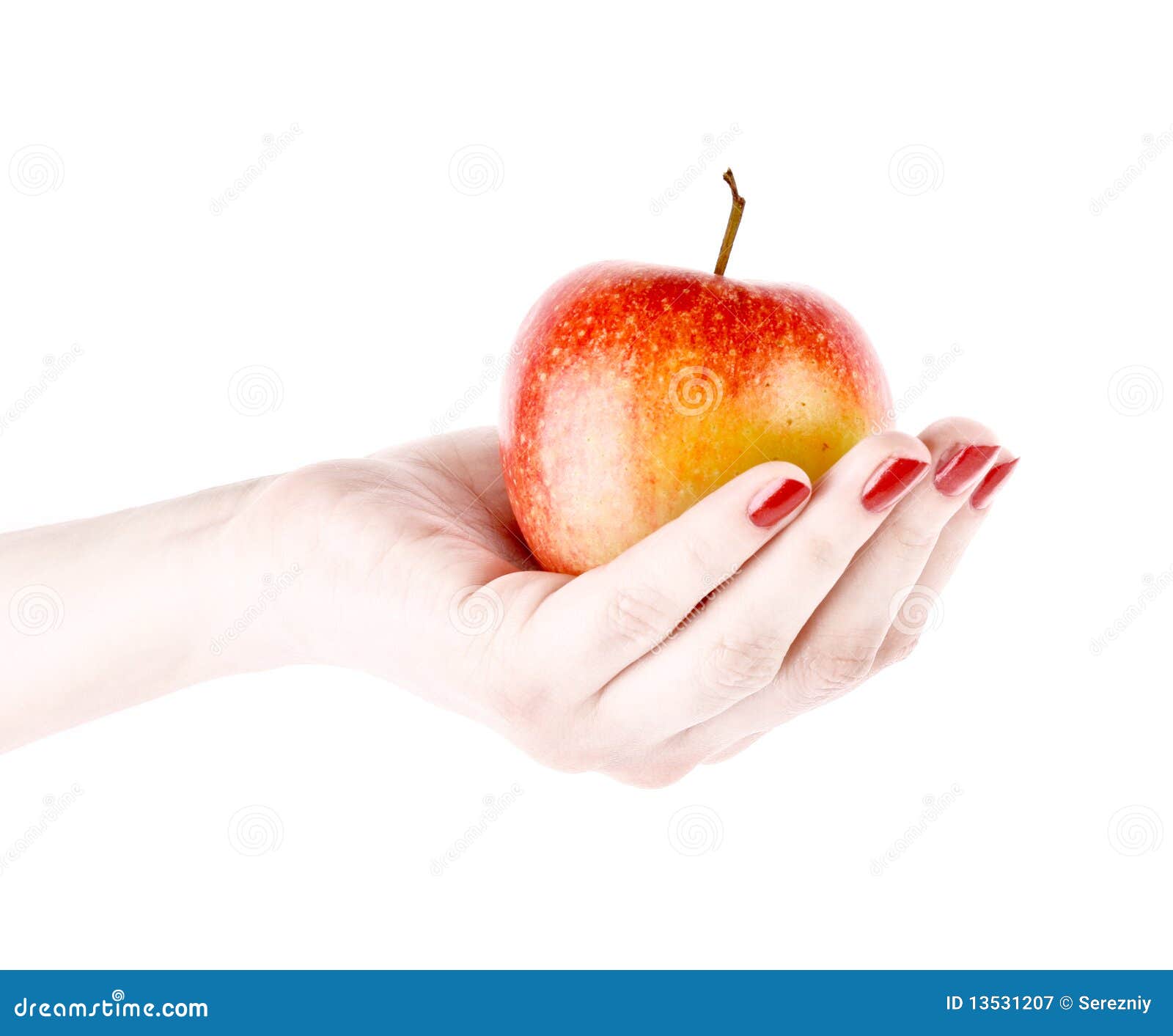 An Apple on the Hand Isolated Stock Image - Image of nature, natural ...