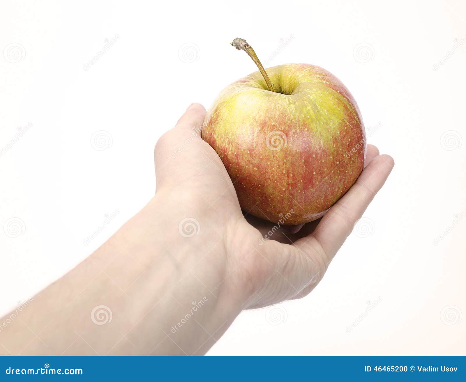 Apple in hand stock photo. Image of healthy, woman, color - 46465200