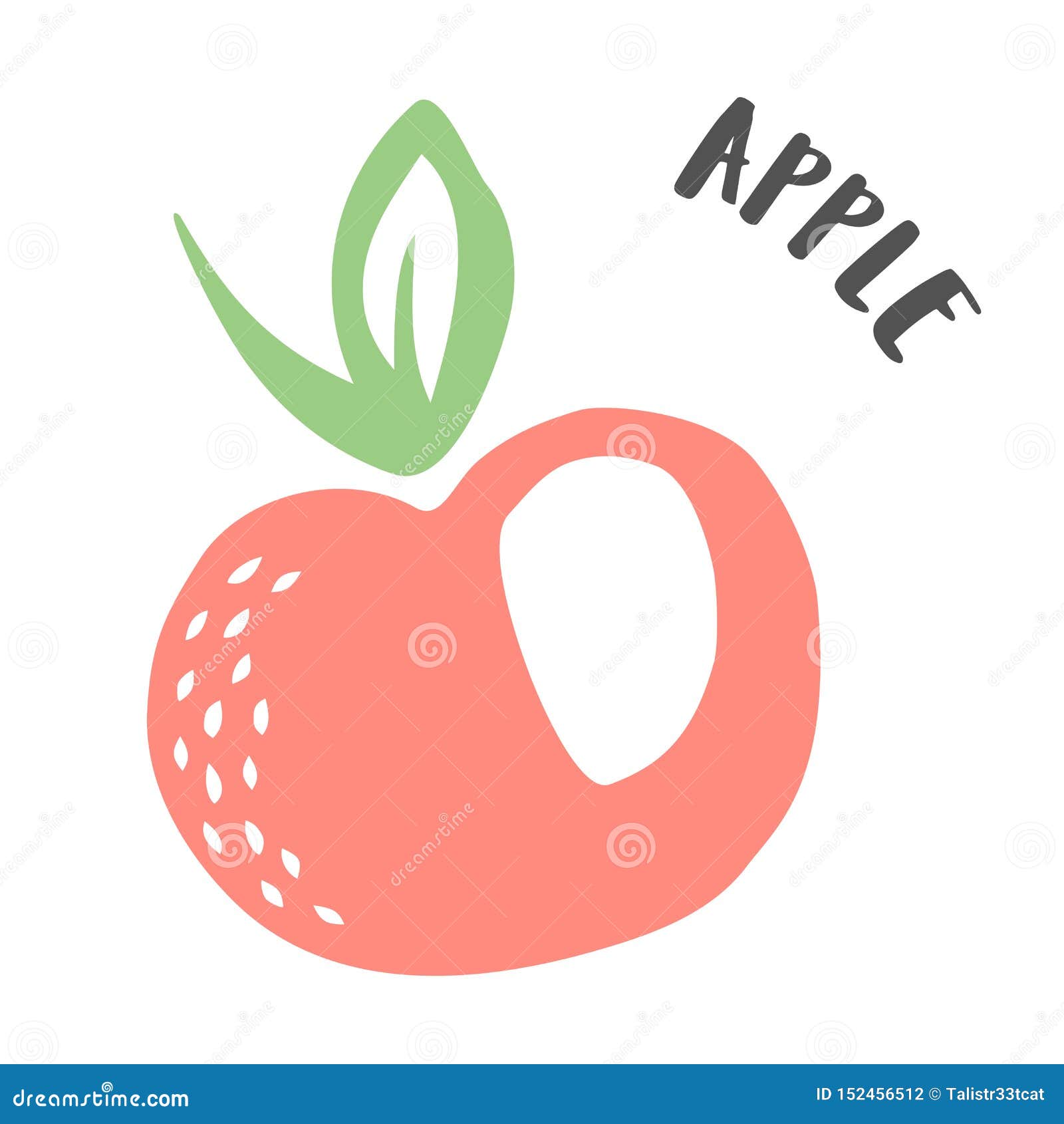 Apple Hand Painted with Ink Brush Stock Vector - Illustration of icon ...