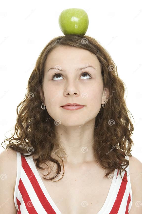 Apple on Head stock image. Image of attractive, risk, striped - 101739