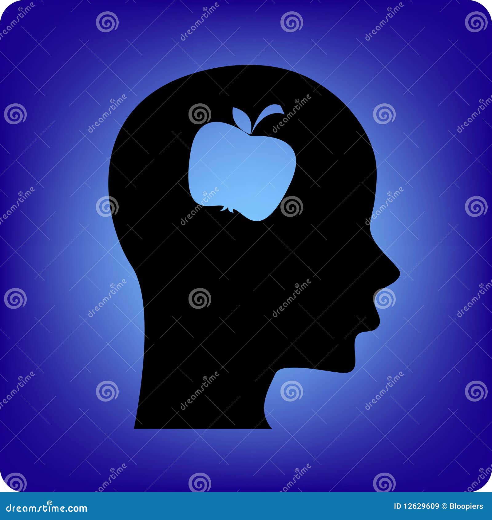 Apple in head stock vector. Illustration of illustrate - 12629609