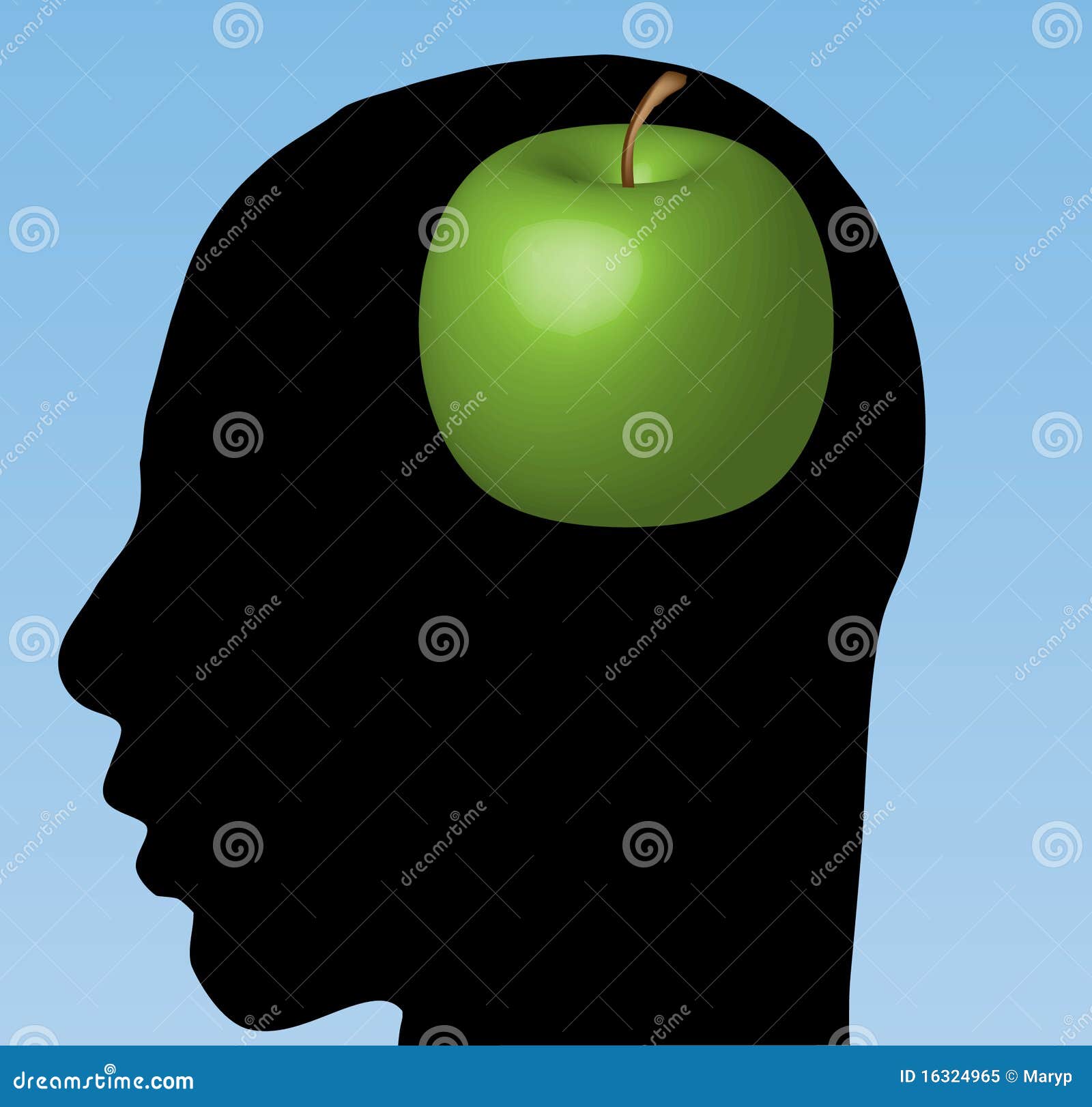 Apple in head stock illustration. Illustration of medicine - 16324965