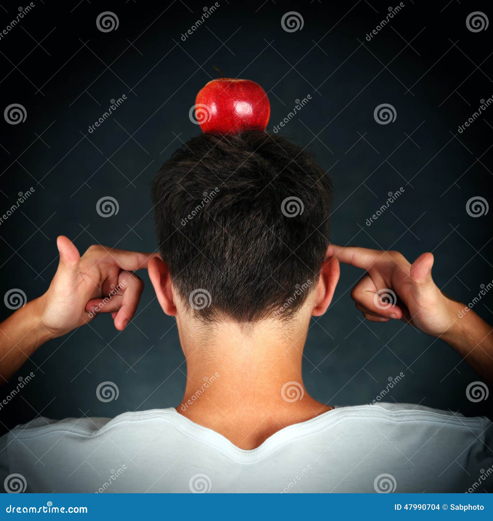 Apple on the Head stock photo. Image of risk, room, hindhead - 47990704