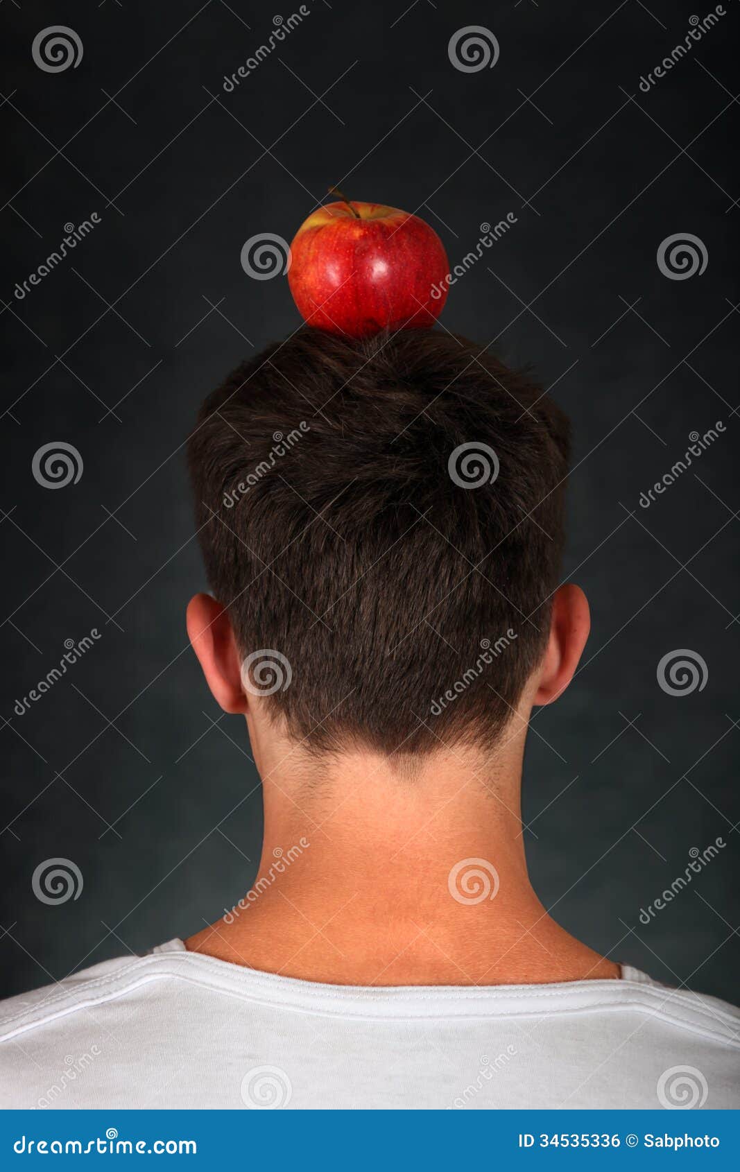 Apple on the Head stock photo. Image of stand, shade - 34535336