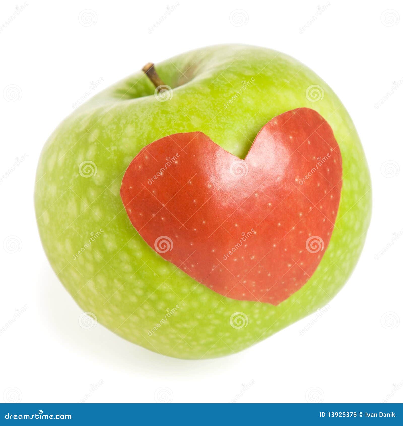 Apple with heart stock photo. Image of desert, delicious - 13925378
