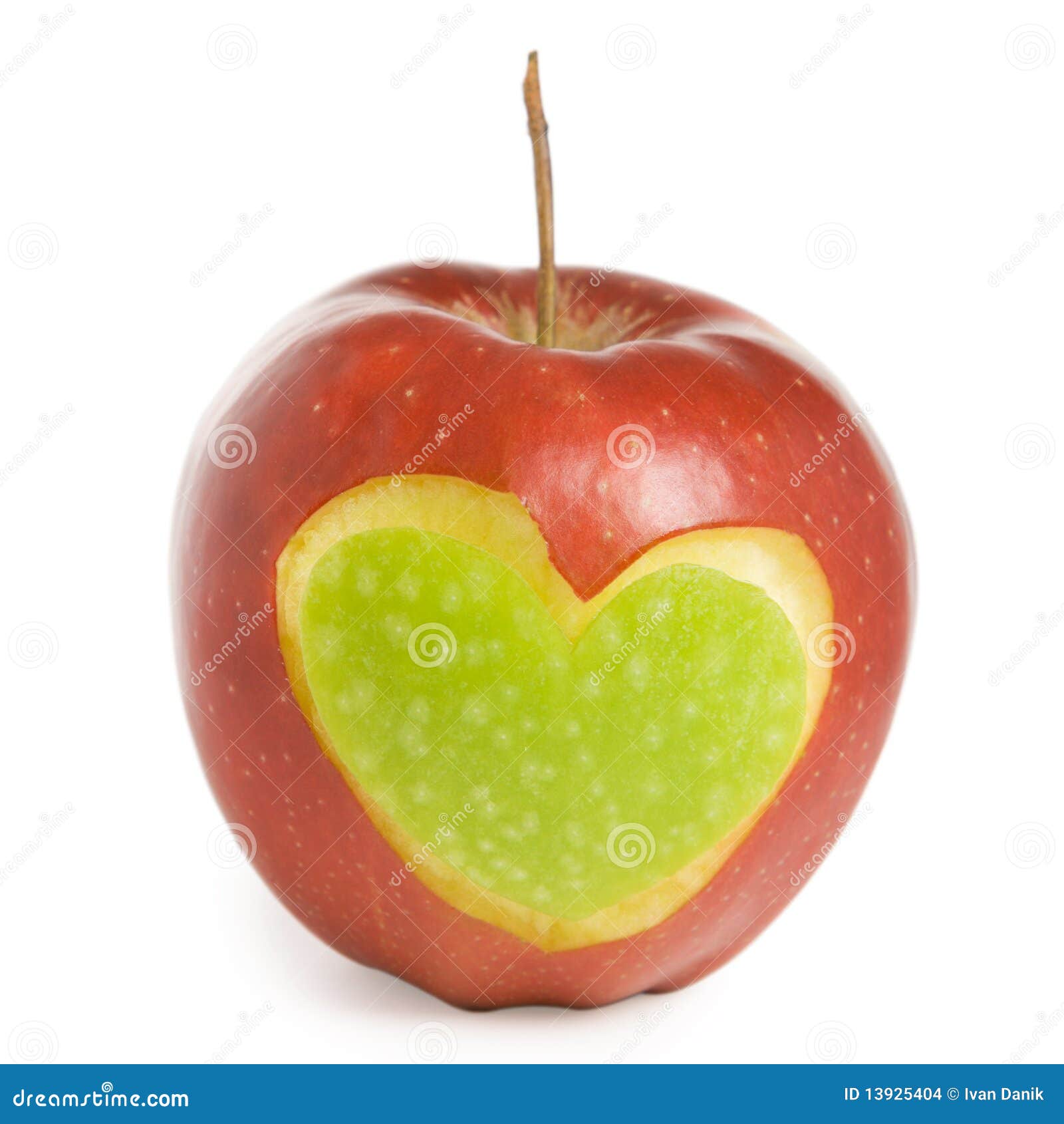 Apple with heart stock photo. Image of groceries, macro - 13925404