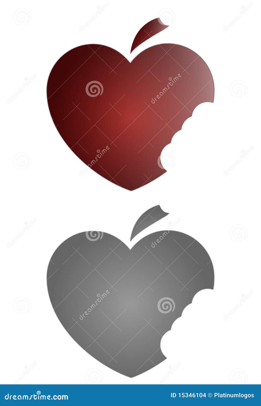 Apple heart stock vector. Illustration of like, food - 15346104