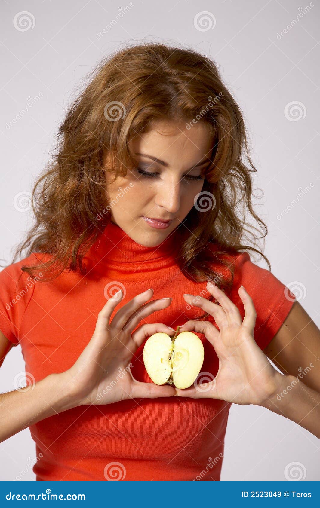Apple on heart stock image. Image of heart, fruit, looking - 2523049