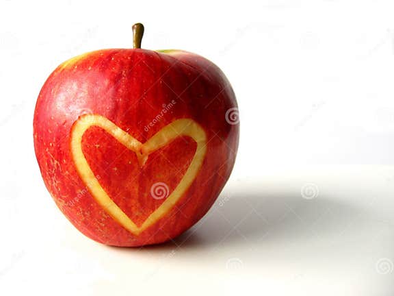 Apple with heart stock image. Image of fitness, romance - 50469