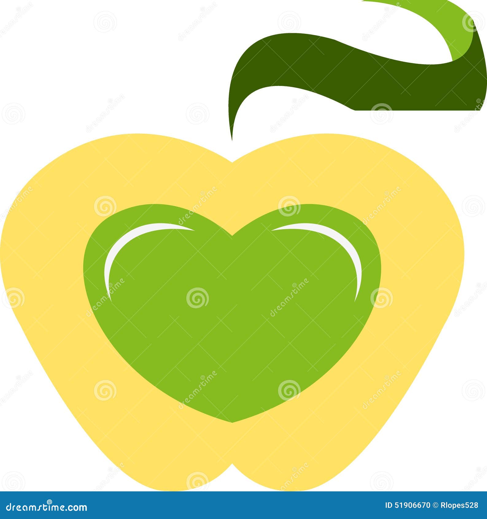 Heart Shaped Apple Logo stock illustration. Illustration of icon - 51906670