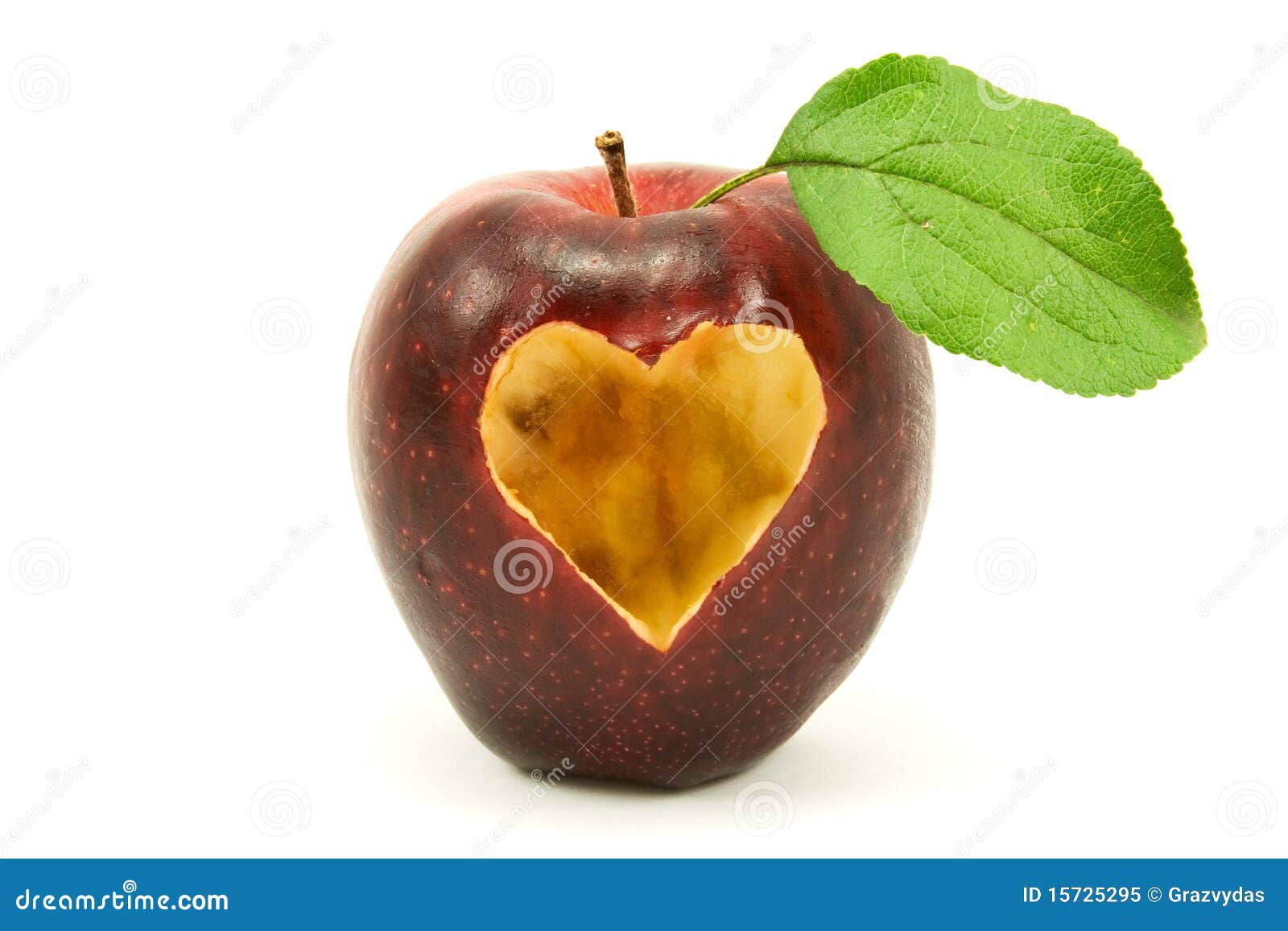 Apple with a Heart Shape on it Stock Image - Image of desert, fruit ...