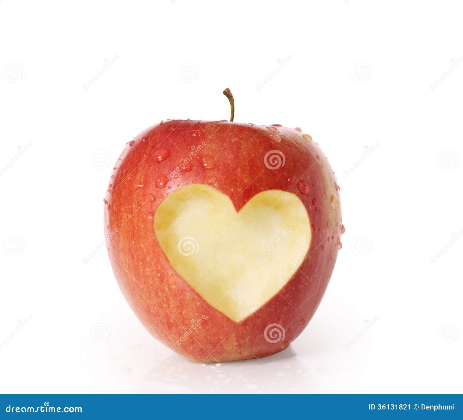 Apple with heart shape stock image. Image of romantic - 36131821